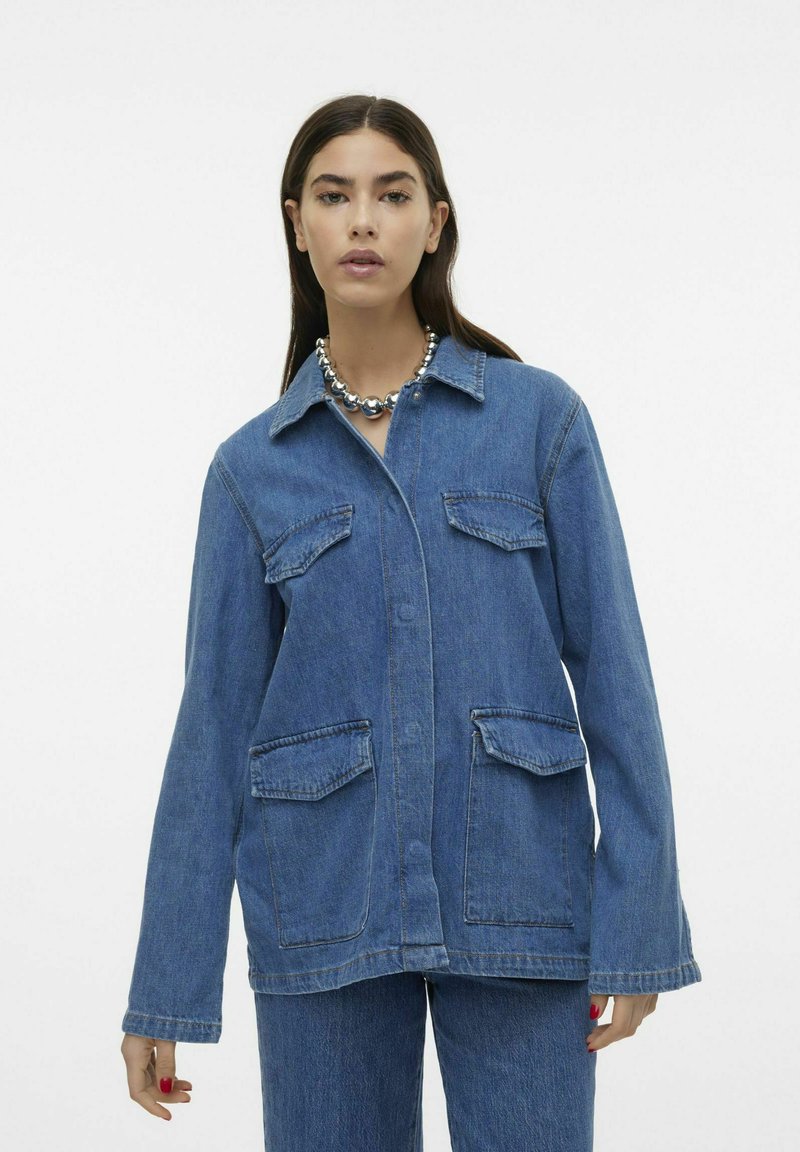 Vero Moda VMMARIA - Halflange jas - medium blue denim/blauw denim ...
