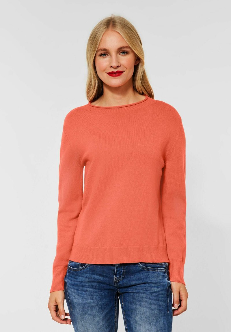Street One IN UNIFARBE - Strickpullover - orange/koralle - Zalando