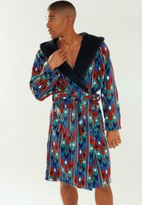 Chelsea Peers GEO FAIRISLE FLUFFY HOODED - Bademantel - navy/dunkelblau ...