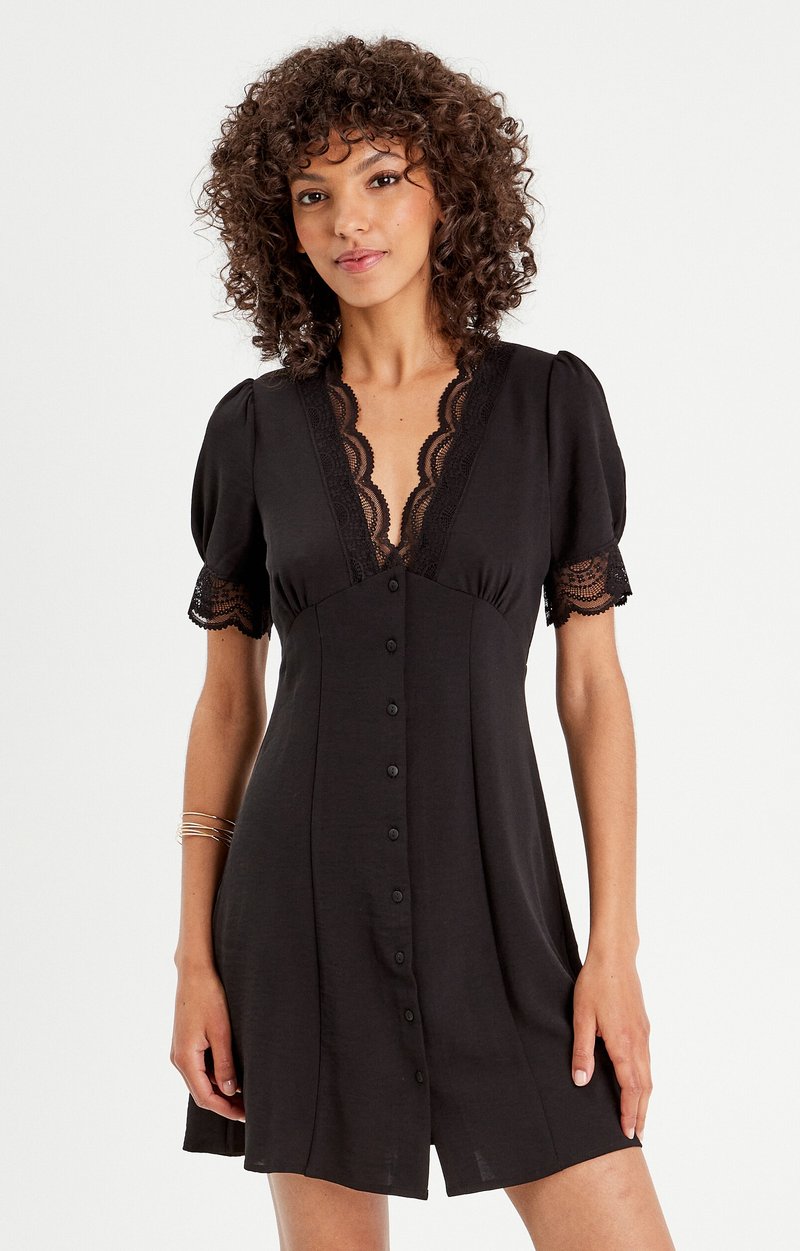 Cache Cache AUSGESTELLTES MIT SPITZE - Jurk - noir/zwart - Zalando.nl