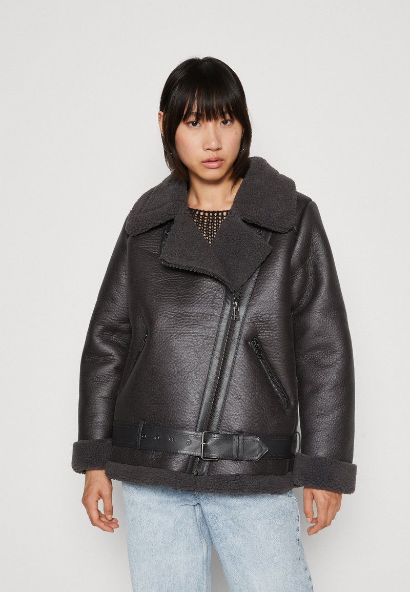 ONLY AVIATOR - Faux leather jacket - phantom/dark grey - Zalando.ie