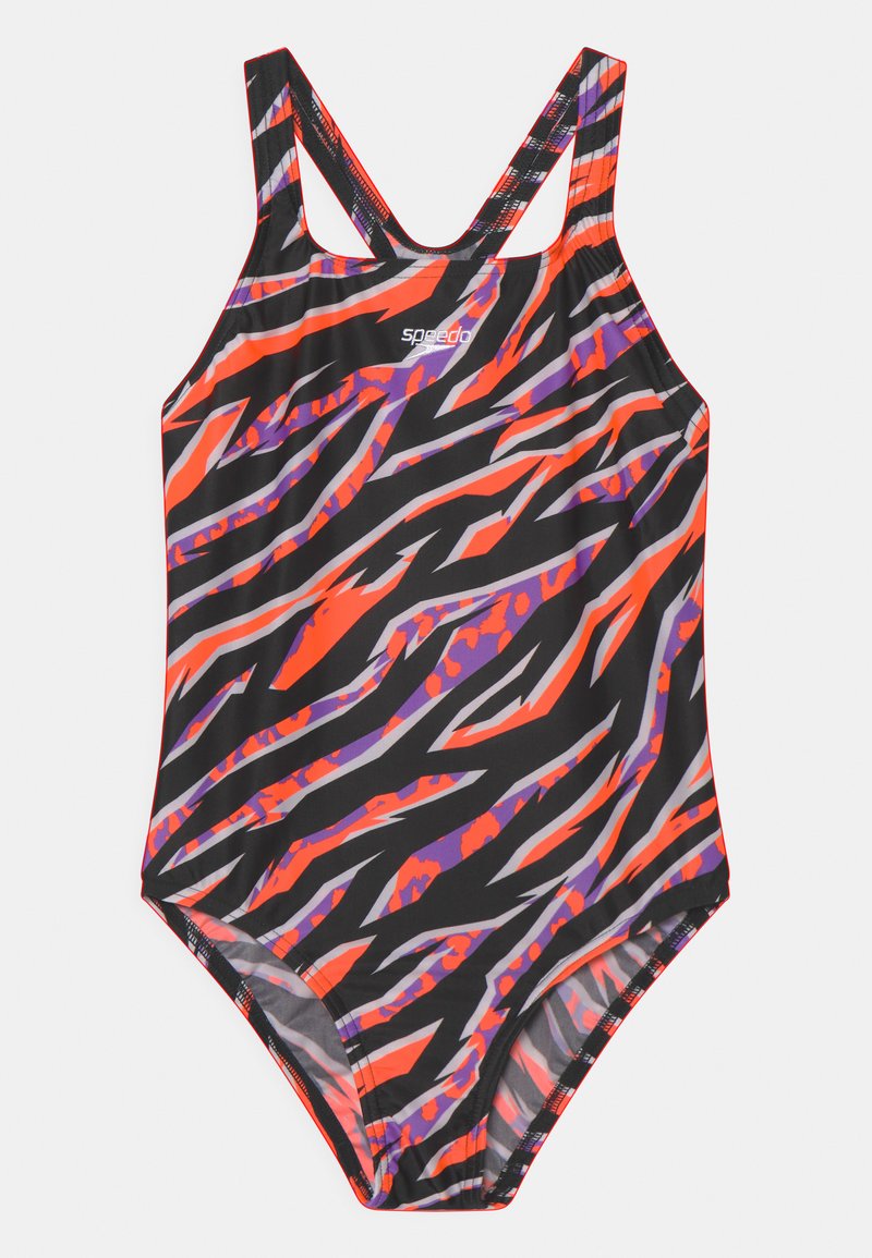 Speedo Allover Medalist Swimsuit Black White Black Zalando De