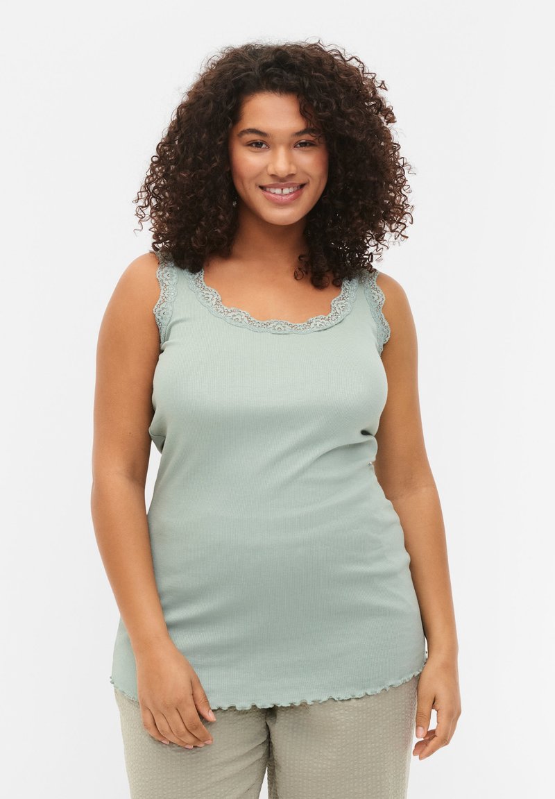 Zizzi WITH TRIM - Top - green milieu/grün - Zalando.ch