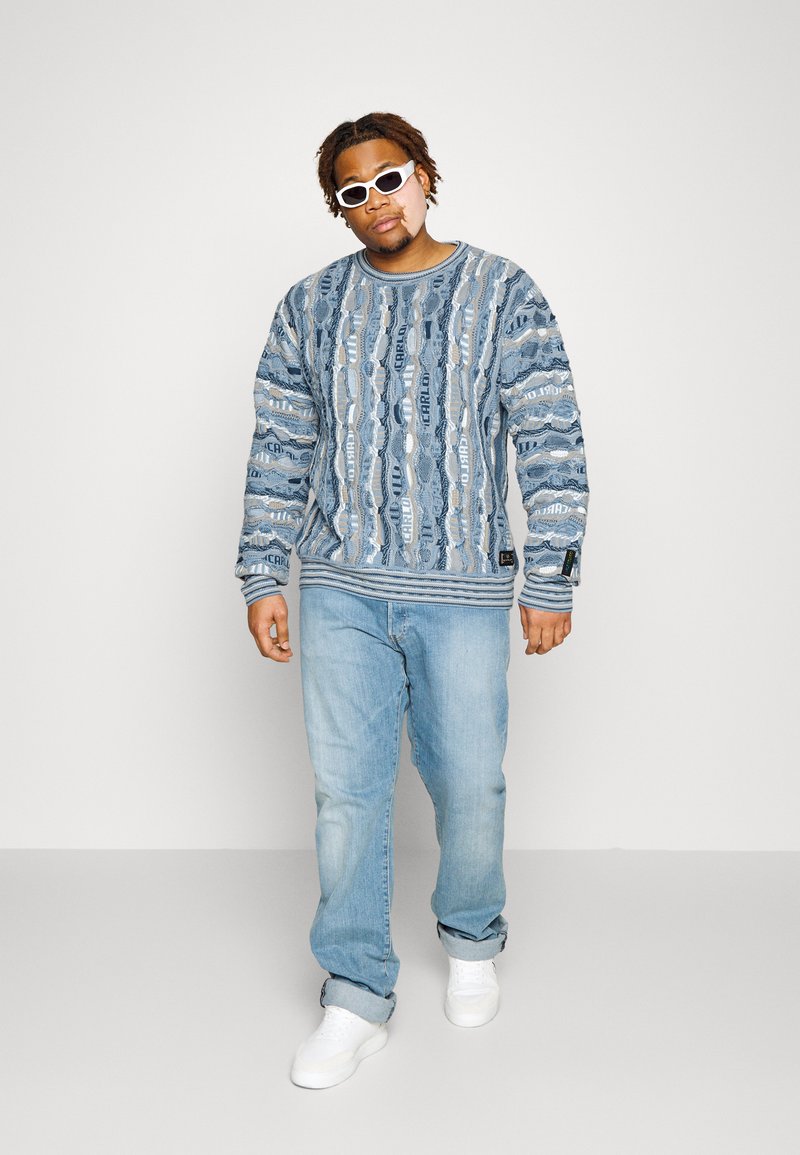 Carlo Colucci RUNDHALS - Trui - navy blue/offwhite/beige/donkerblauw - Zalando.be