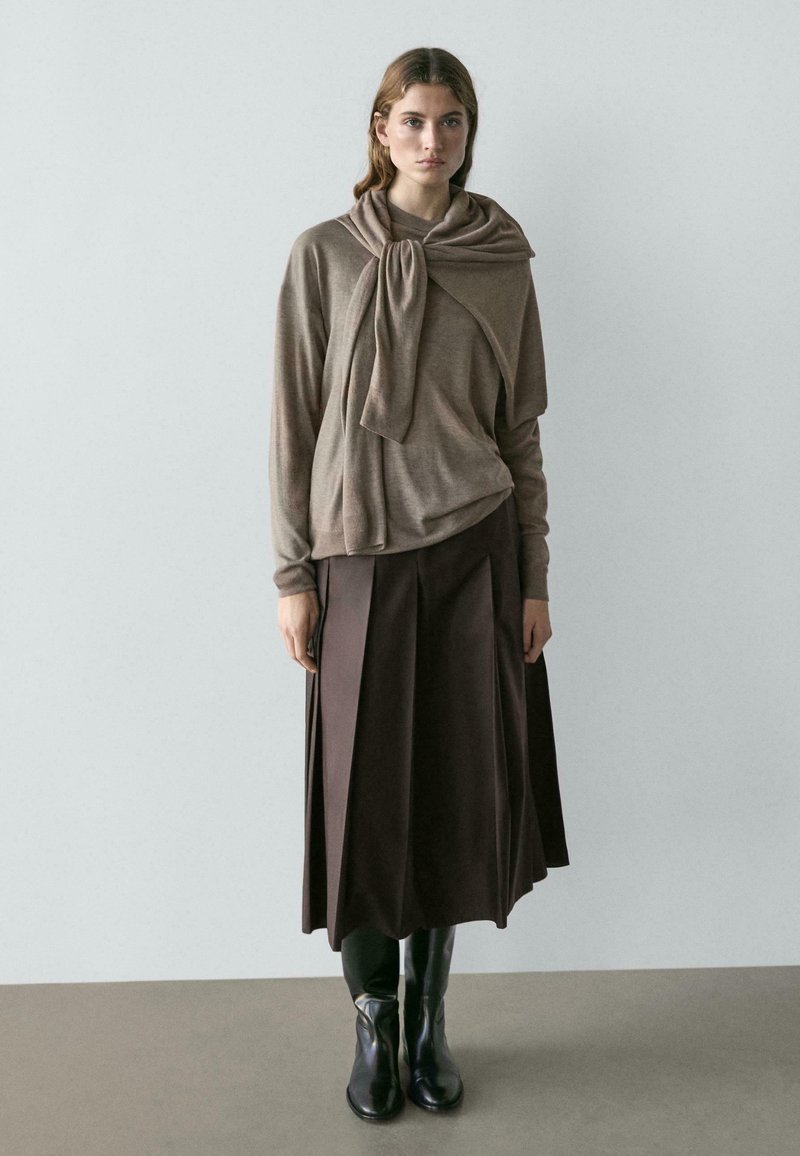 Massimo Dutti OVERSIZE - Jumper - brown - Zalando