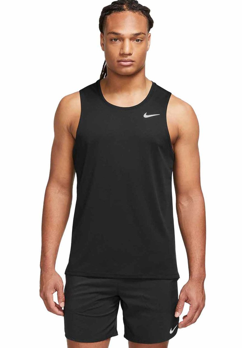 Nike Performance MILER TANK - Top - black/silver/black - Zalando