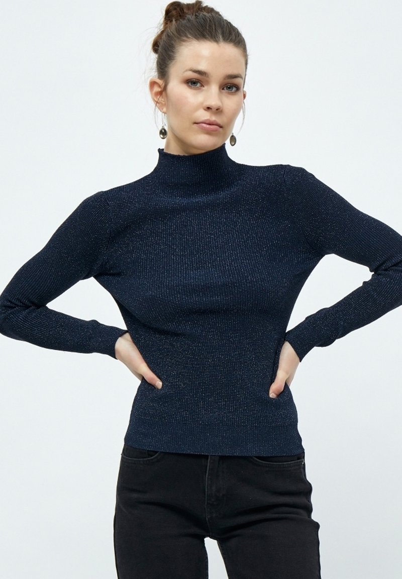 Desires DELEILA HIGHNECK KNIT - Pullover - midnight navy/bleu marine ...
