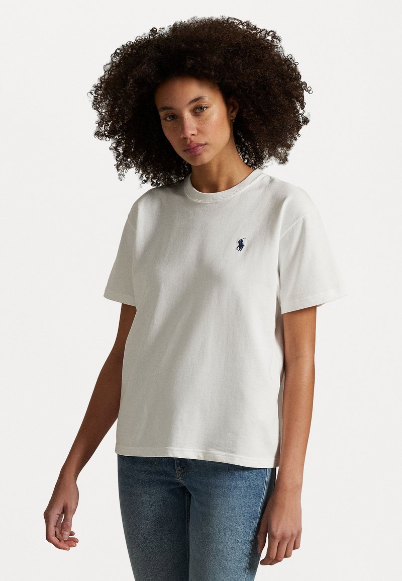 Polo Ralph Lauren COTTON JERSEY CREWNECK TEE - Tricou basic - white/alb - Zalando.ro