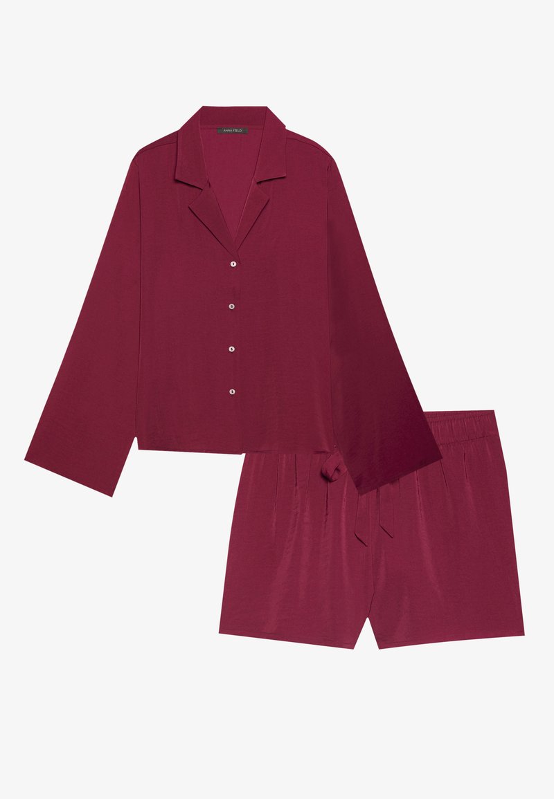 Anna Field HAMMERED SATIN SET - Pyjama set - berry/bordeaux - Zalando.co.uk