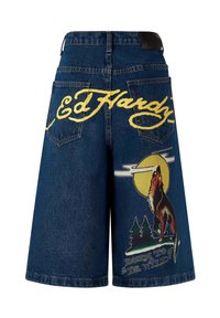 Ed Hardy BORN WILD - Jeans Shorts - indigo/blue denim - Zalando.de