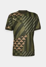 Puma INDIVIDUAL GRAPHIC - Sportfelső - forest night/burnt olive/deep ...