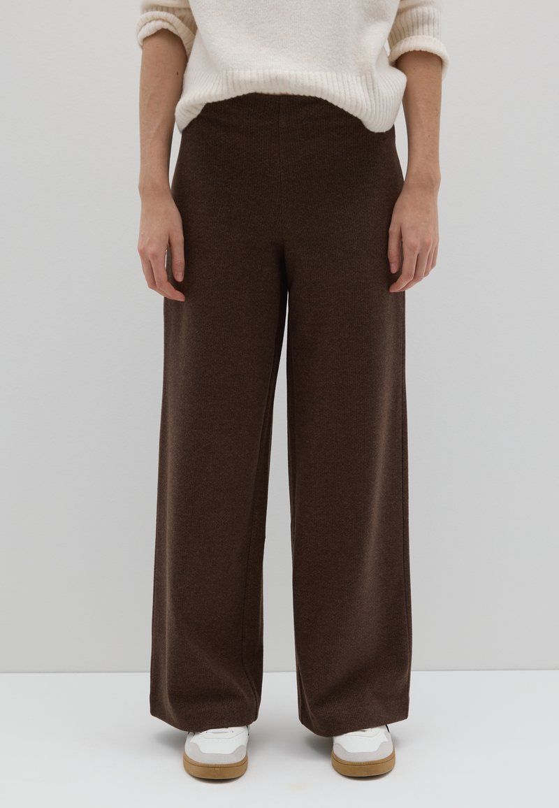 B.ANGEL WIDE-LEG STRETCH - Trousers - dark brown - Zalando
