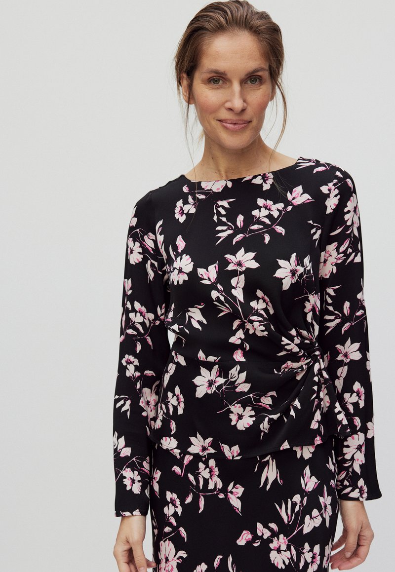 STOCKH LM Aurora flower satin - Blouse - black flower/zwart - Zalando.nl