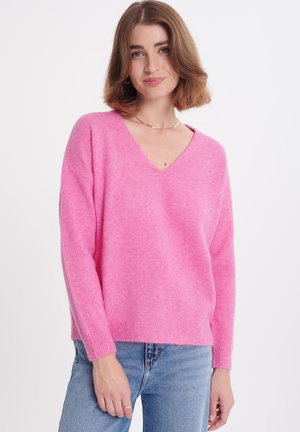 Rich & Royal MIT WEITEM AUSSCHNITT - Strickpullover - pink power/pink ...