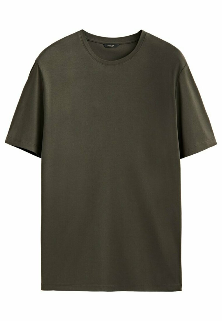 Massimo Dutti KURZÄRMELIGES AUS REINER - T-Shirt basic - dark green ...