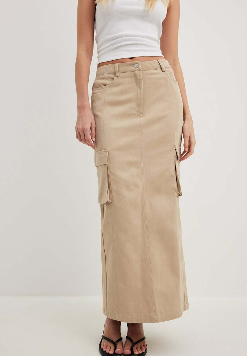 NA-KD MAXI CARGO - Maxirock - beige - Zalando.at