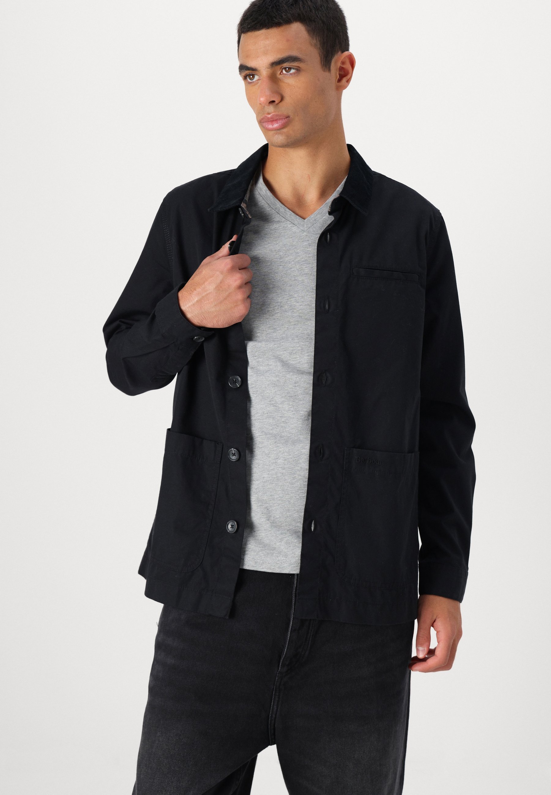Barbour COLE TAILORED FIT OVERSHIRT Leichte Jacke black schwarz Zalando