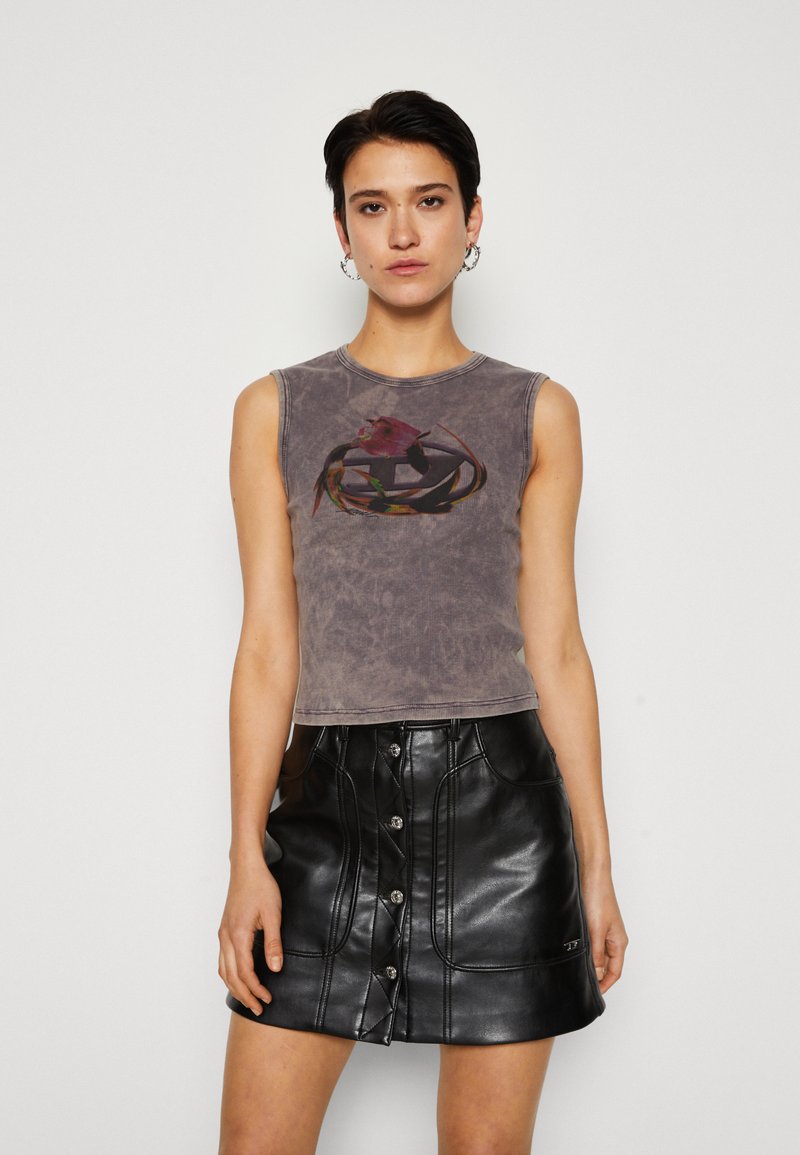 Diesel T-SKIZZY-L1 - Top - 9cm/grey - Zalando