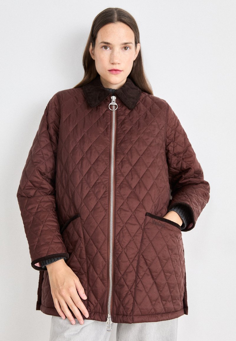 Barbour ALEXA QUILTED JACKET - Light jacket - rich brown/sweet pink ...