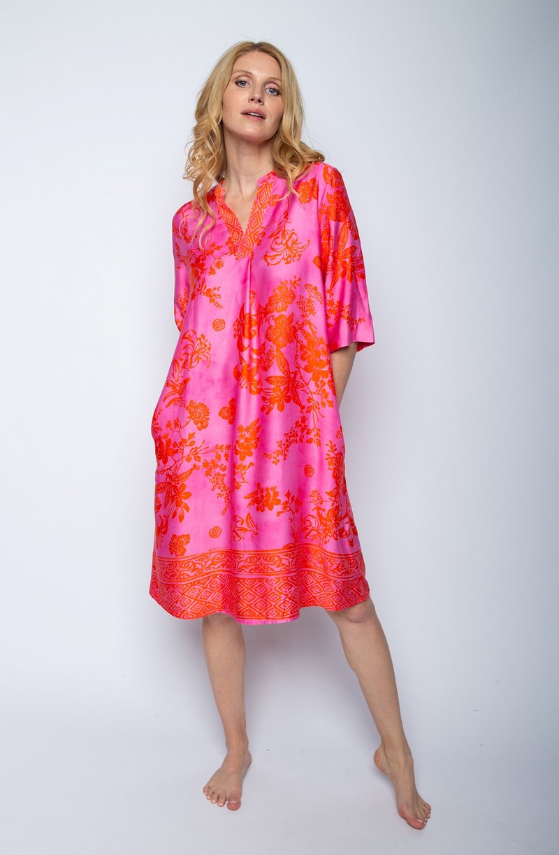 Emily van den Bergh Freizeitkleid - pink orange flower/mehrfarbig - Zalando