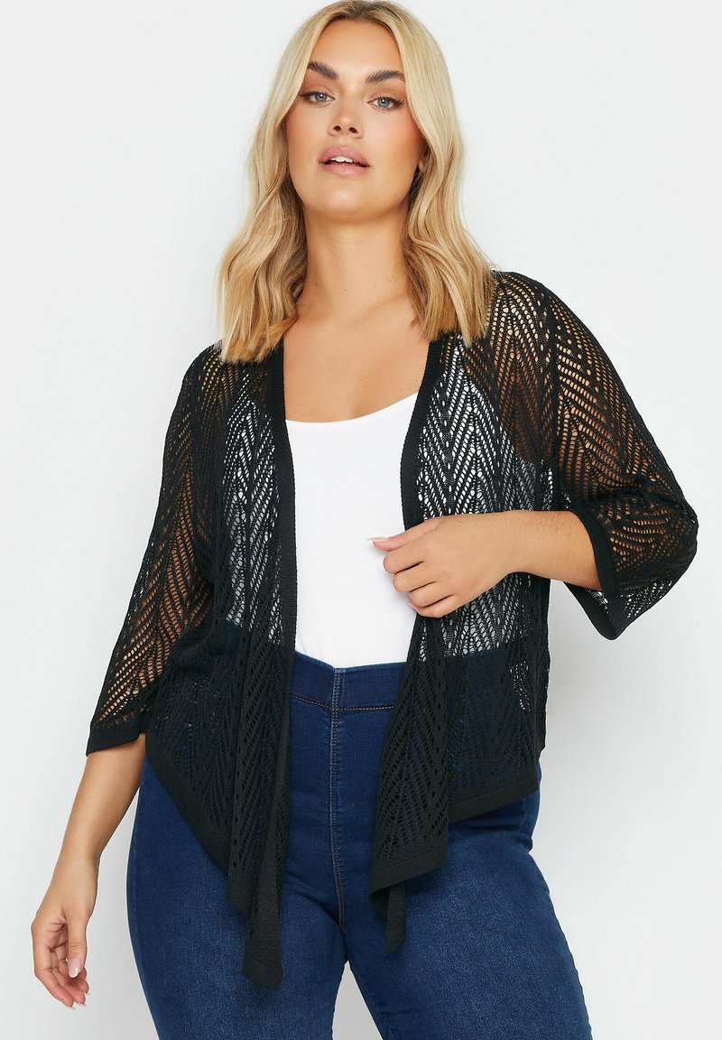 Yours Clothing WATERFALL - Cardigan - black/anthracite - Zalando