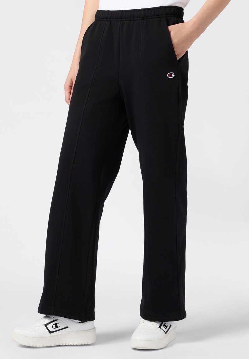Champion ICONS WIDE-LEG REGULAR FIT - Spodnie treningowe/czarny ...