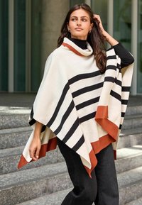 Next STRIPE PONCHO - Poncho - ecru black/beige - Zalando.se