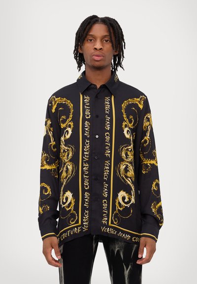 Versace Jeans Couture PANEL BAROQUE - Vapaa-ajan kauluspaita - black ...