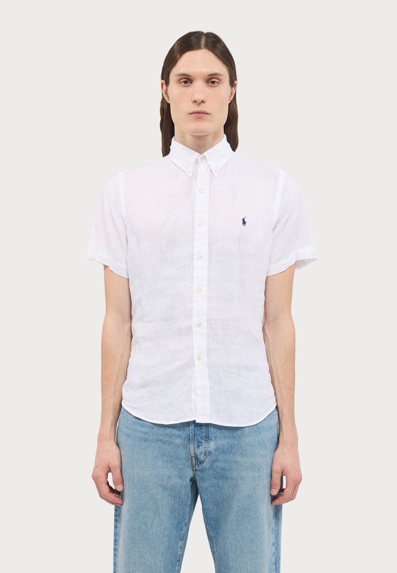 Polo Ralph Lauren CUSTOM FIT LINEN SHIRT - Skjorte - white/hvit - Zalando.no