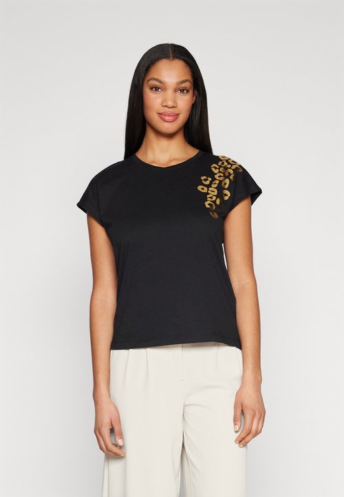 Vero Moda Tall VMFITA AVA - T-shirts med print - black/gold/svart ...