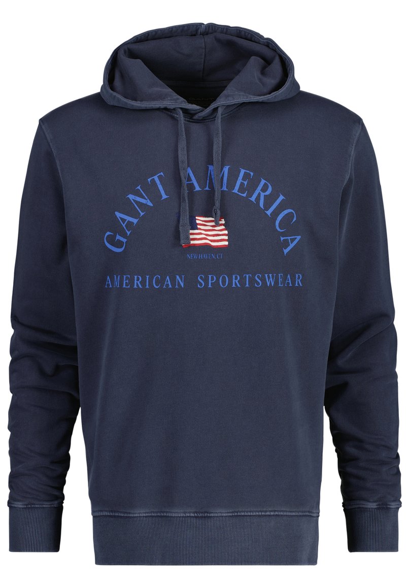 GANT SUNFADED - Jersey con capucha - evening blue/azul marino - Zalando.es