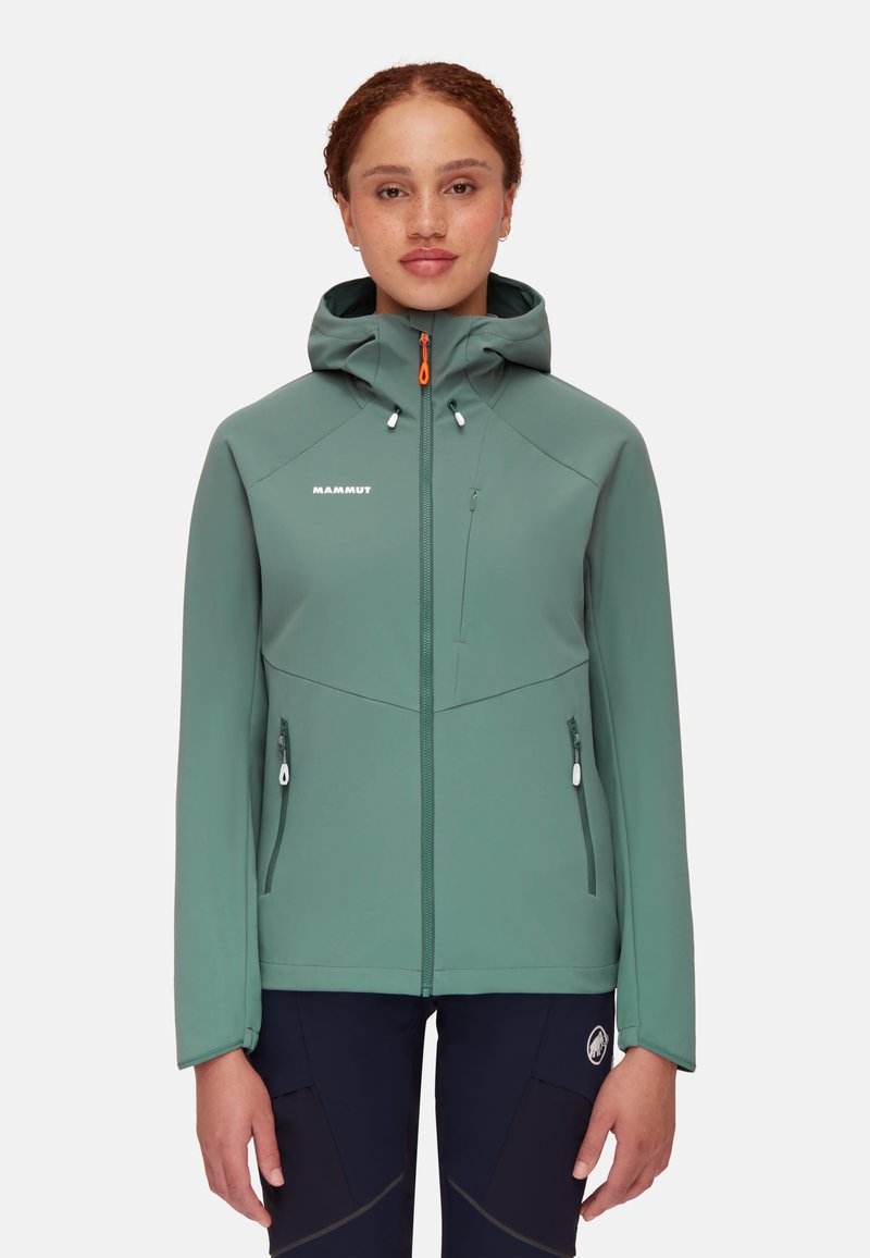 Mammut ULTIMATE COMFORT HOODED - Softshell jakker - dark jade/grøn ...