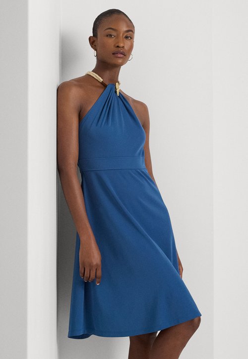 Lauren Ralph Lauren JILLEAH SHORT SLEEVE DAY DRESS - Vapaa-ajan mekko - indigo sail/sininen ...