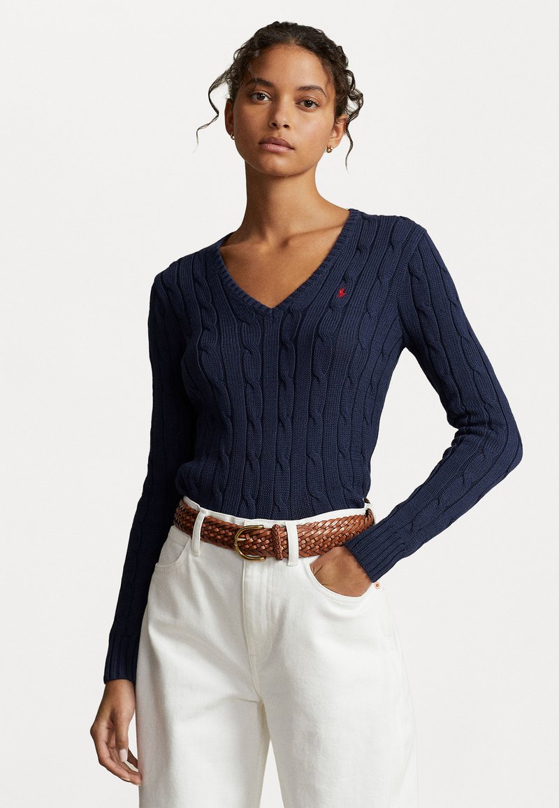 Polo Ralph Lauren KIMBERLY LONG SLEEVE - Neule - marine/tummansininen - Zalando.fi