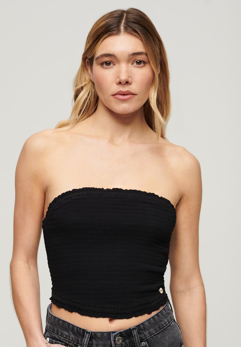 Superdry SMOCKED BANDEAU - Top - black/negro - Zalando.es