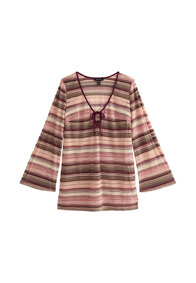New Look STRIPES CROCHET KAFTAN BEACH MINI - Beach accessory - pink ...