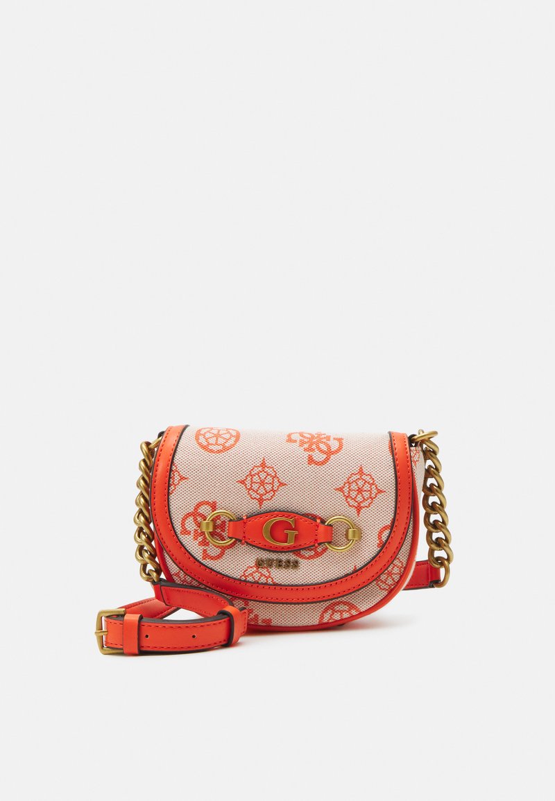 Guess IZZY MINI CROSSBODY FLAP - Across body bag - bellini/orange - Zalando