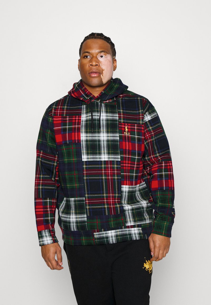 Polo Ralph Lauren Big And Tall Hood Long Sleeve Sweatshirt Patchwork