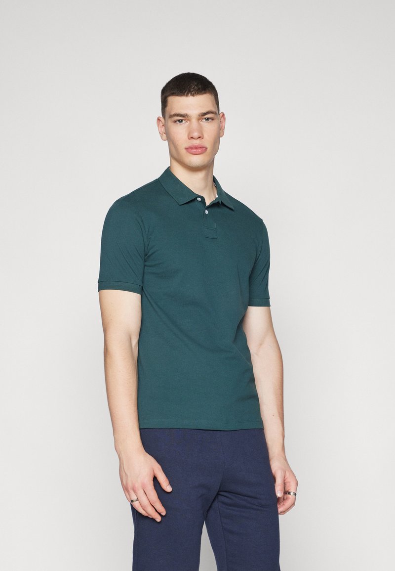 Pier One Polo shirt - dark green/metallic green - Zalando.co.uk