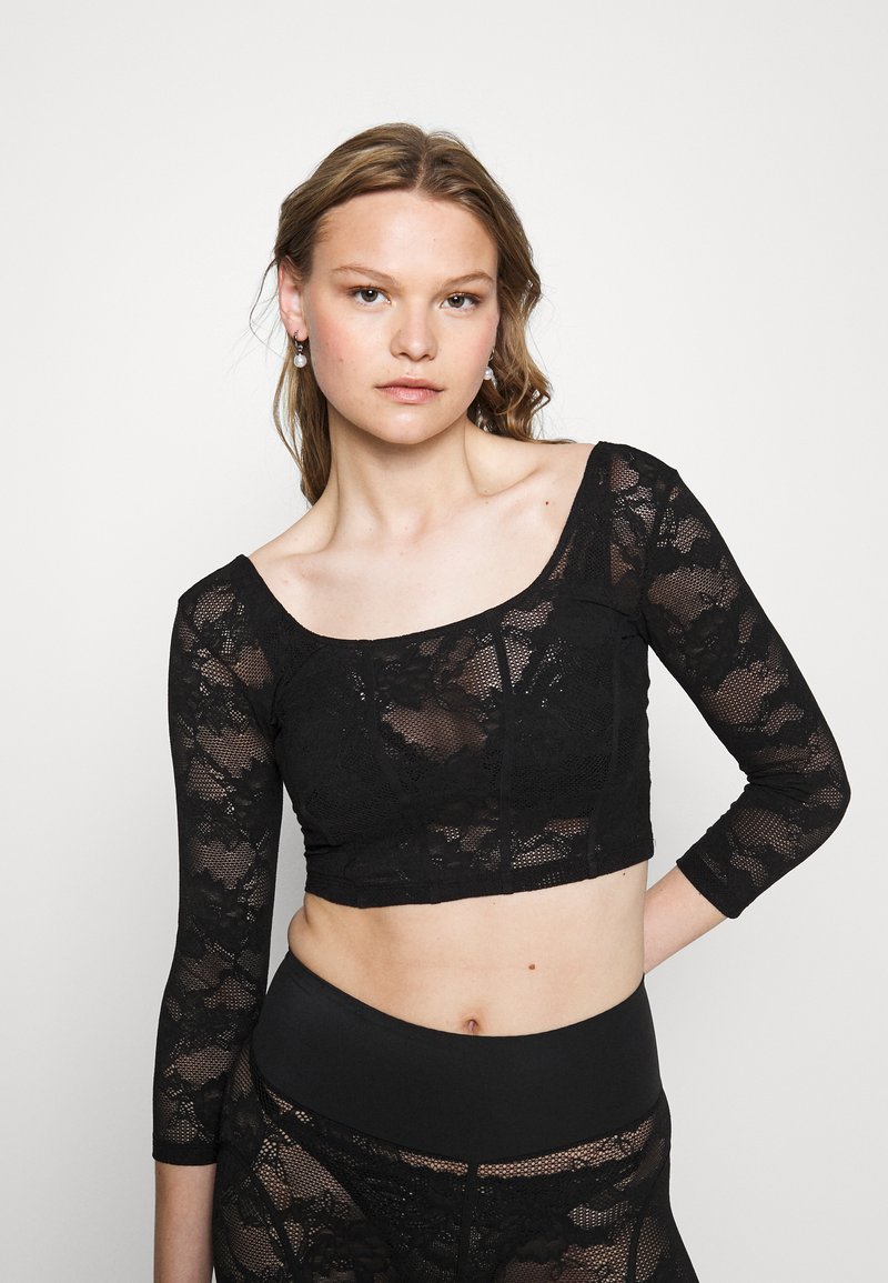 Triumph SMART DECO CROP - Unterhemd/-shirt - black/schwarz - Zalando.ch