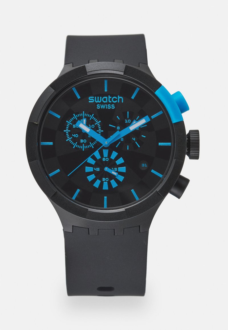 Swatch RACING POWER - Chronograph watch - black/blue/black - Zalando.co.uk