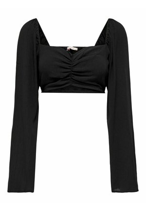 Koton GIMPED PUFF SLEEVE LOOKING CROP - Bluse - black/schwarz - Zalando.de