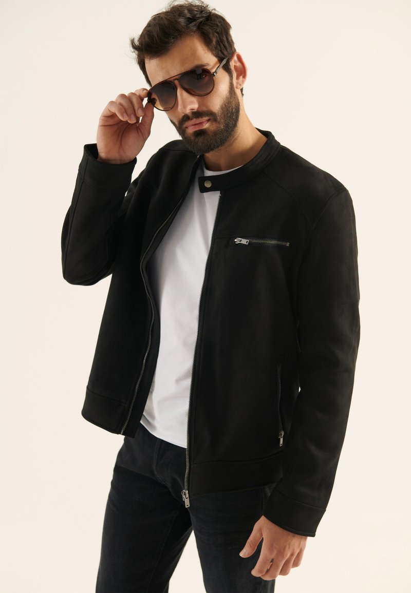 Pier One Imitatieleren jas - black/zwart - Zalando.be