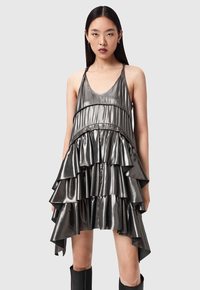 AllSaints CAVARLY - Jurk - metallic silver/grijs - Zalando.nl