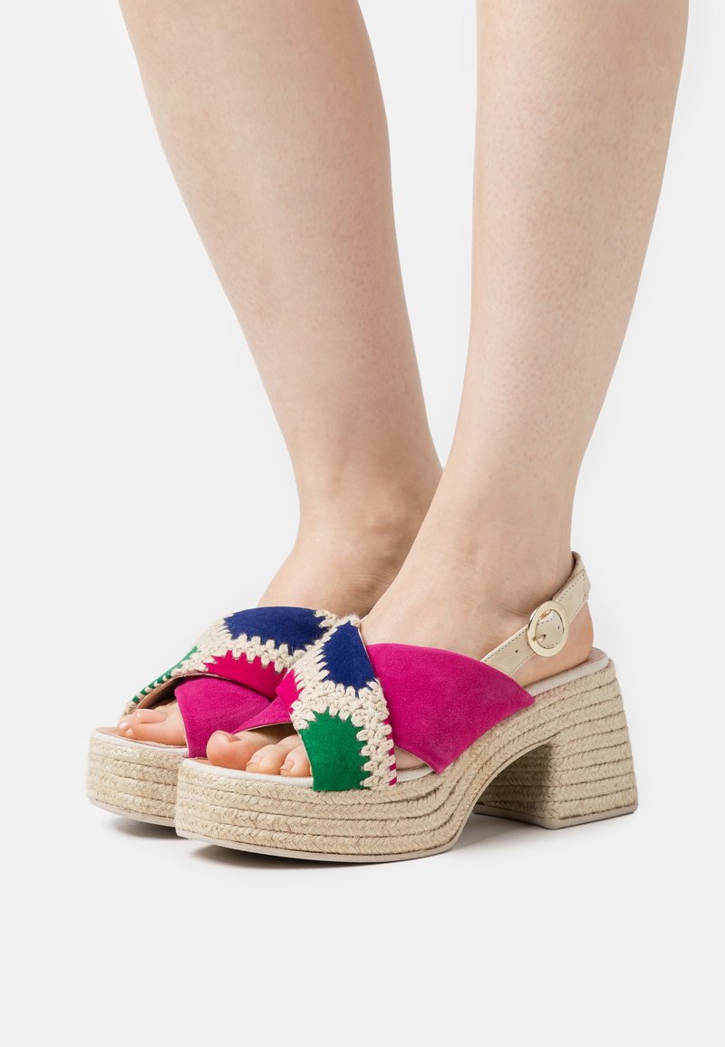 Gaimo MEGARA - Platform sandals - pachwork multifuxia/pink - Zalando.co.uk