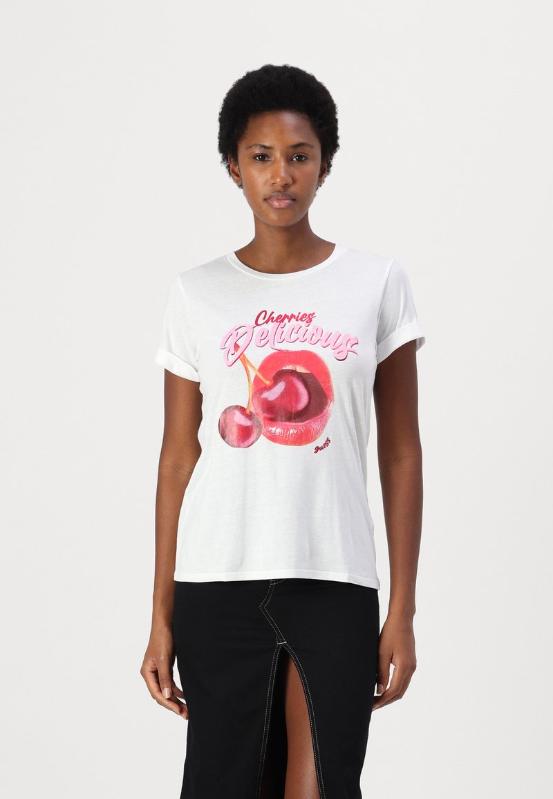 Guess DELICIOUS - Print T-shirt - pure white/white - Zalando