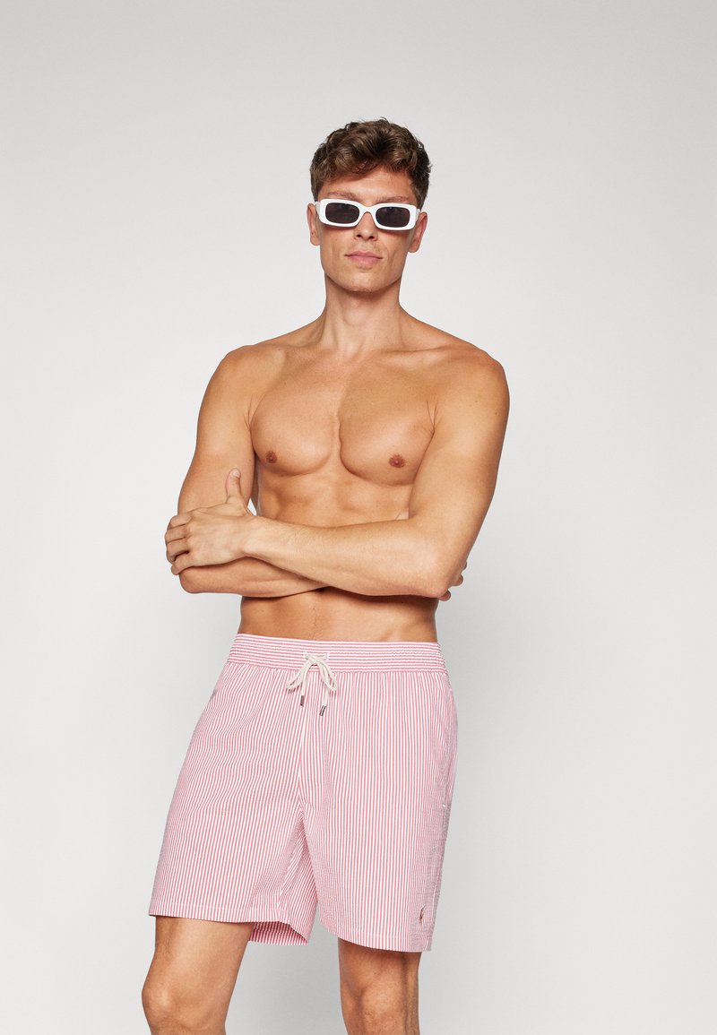 Polo Ralph Lauren TRAVELER SWIM - Swimming shorts - red seersucker/red ...