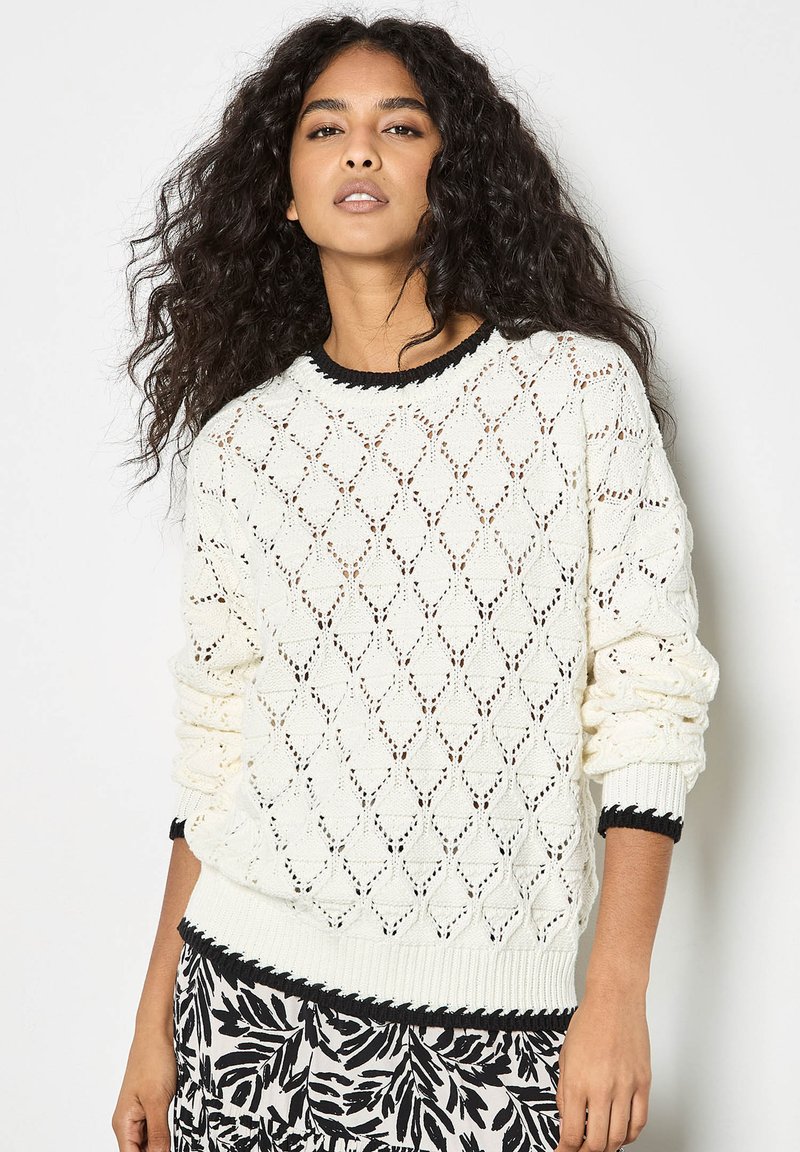 Apricot BLANKET STITCH - Jumper - white - Zalando