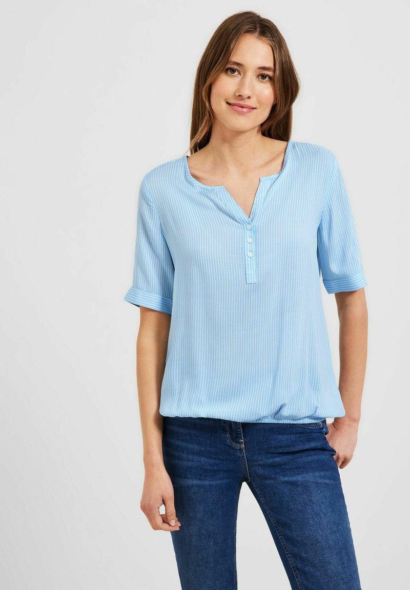 Cecil MIT TURN-UP ÄRMEL - Bluse - blau/hellblau - Zalando.de