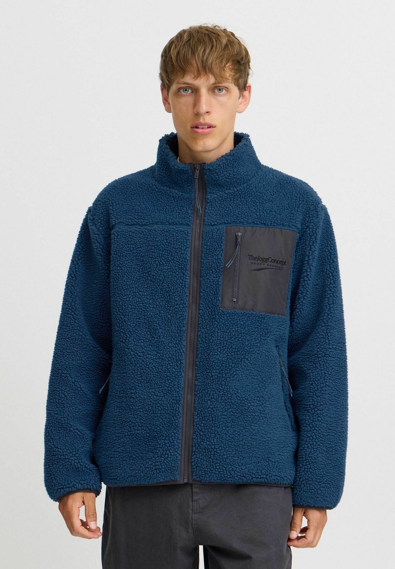 TheJoggConcept CUTLINE - Fleece jacket - true navy mix/blue - Zalando.co.uk